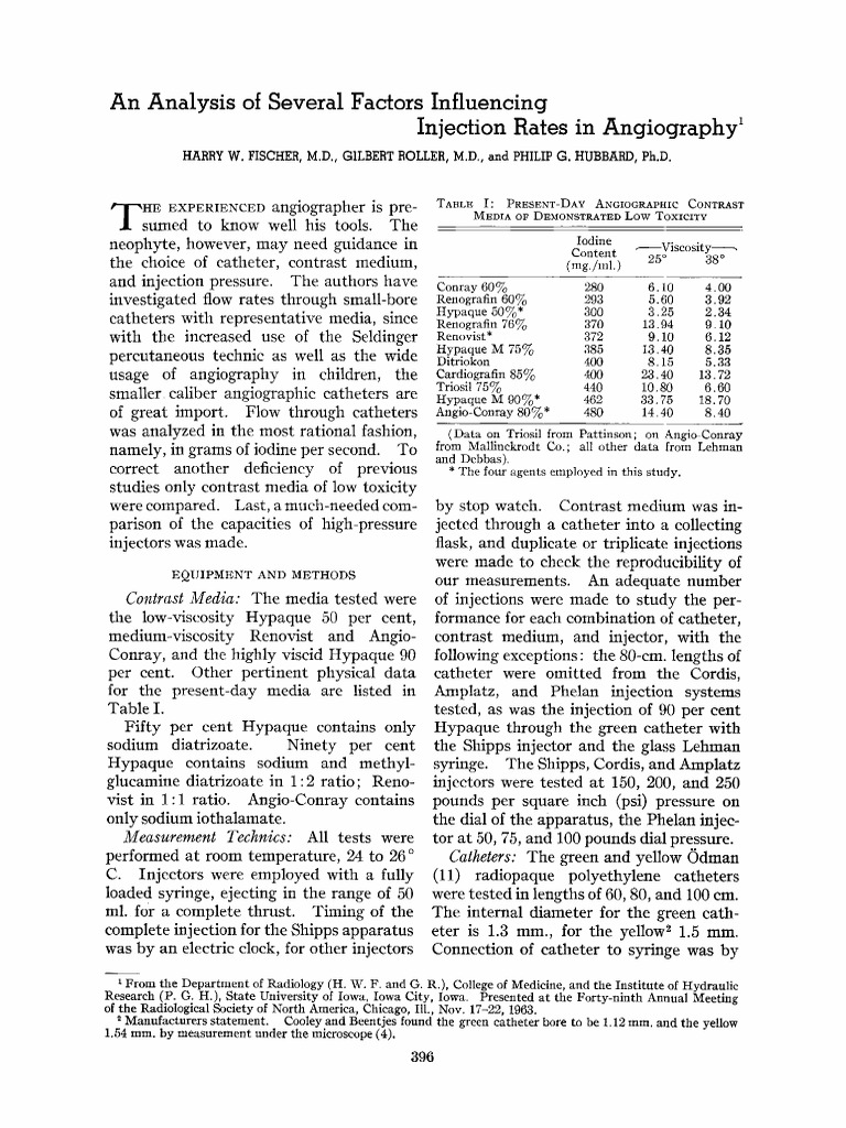 Fischer Et Al 1964 An Analysis of Several Factors Influencing Injection ...