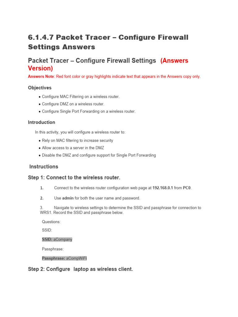 Configure Firewall | PDF | Router (Computing) | Computing