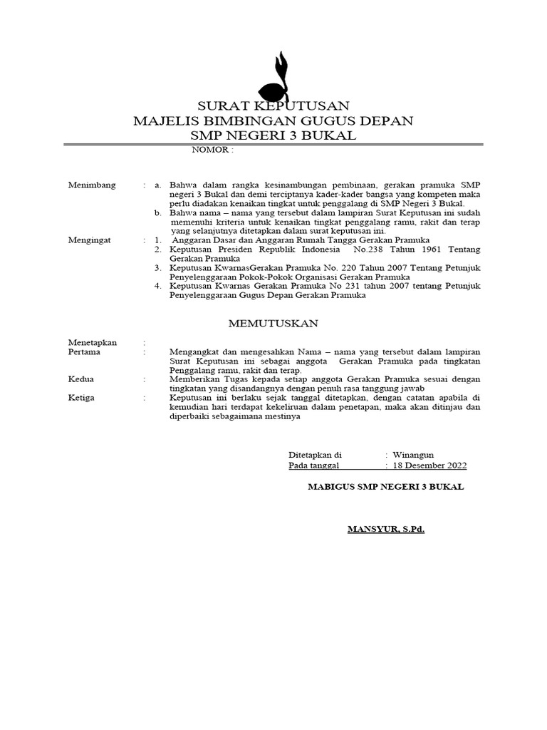 SK PTG 2021 (2 Angkatan) | PDF