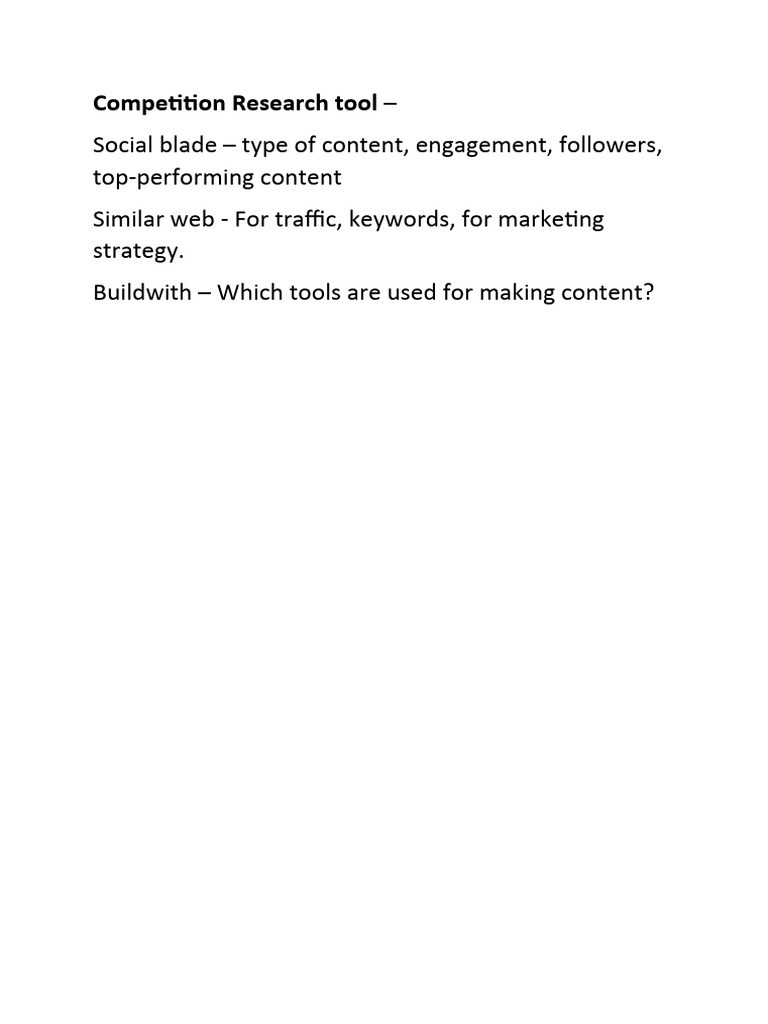 Competition Research Tool | PDF