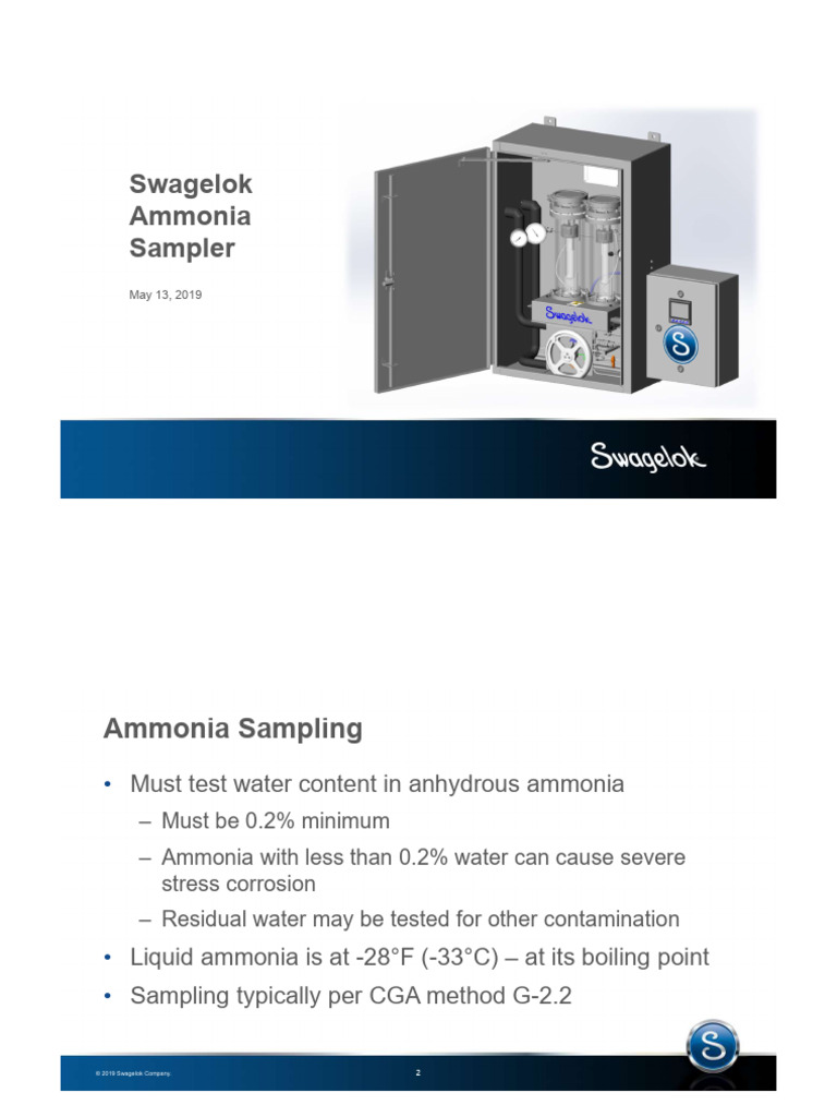 Swagelok Ammonia Sampler | PDF | Pipe (Fluid Conveyance) | Valve