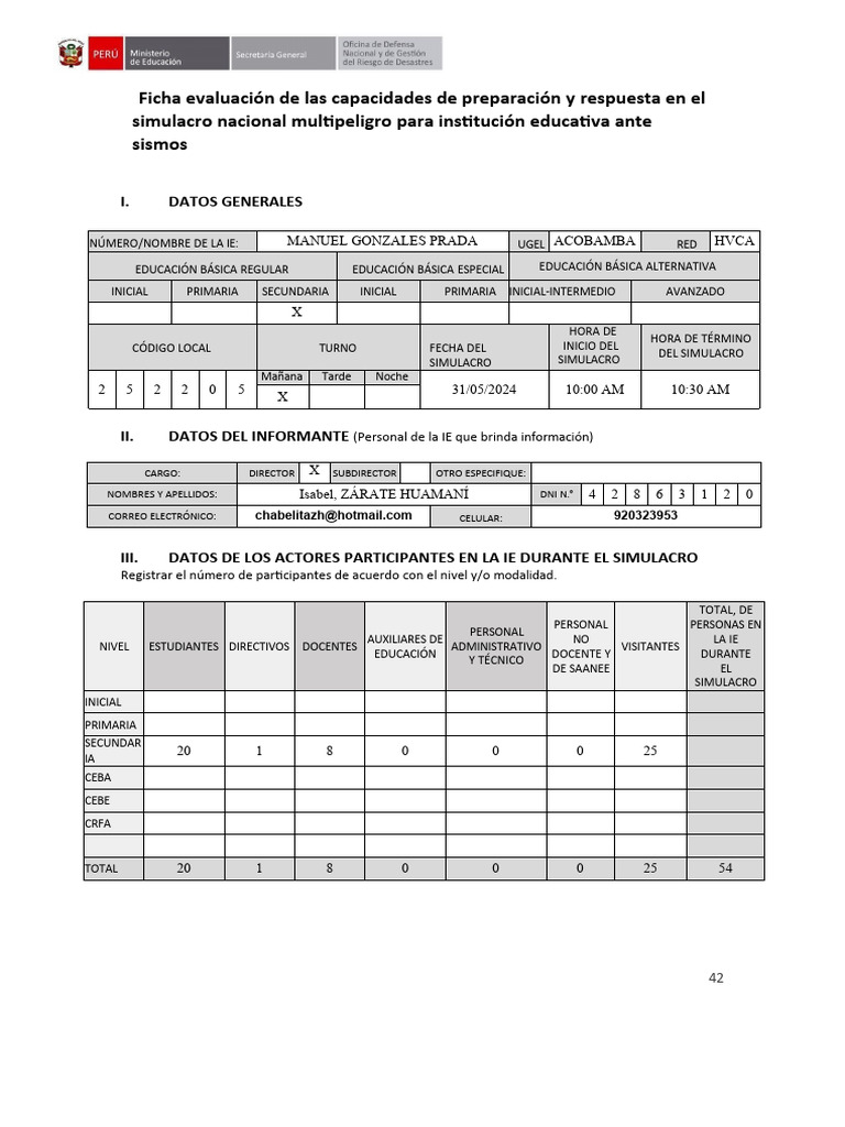 Ficha de Sismo | PDF