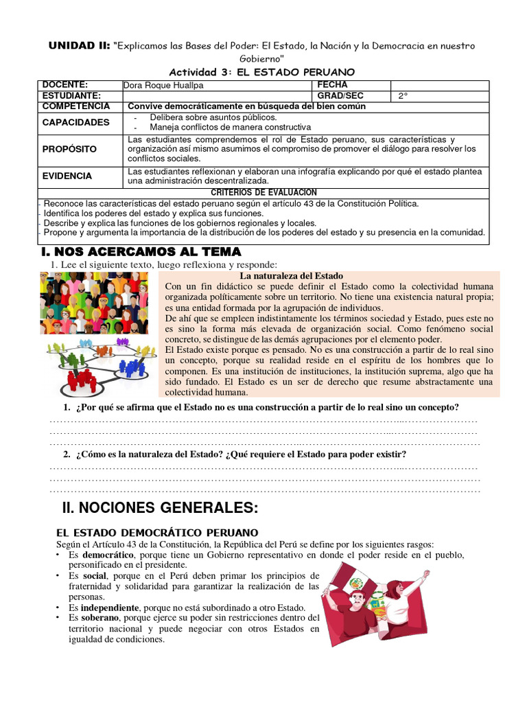 2° DPCC - Actv.03-Uni.2 2024 | PDF | Alcalde | Estado (política)