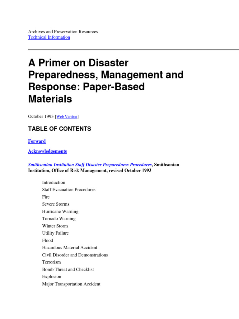 Disaster Prep Primer | PDF | Emergency Management | Mold