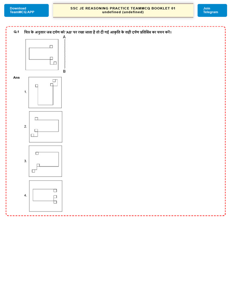 SSC Je Reasoning Practice Teammcq Booklet 01 | PDF