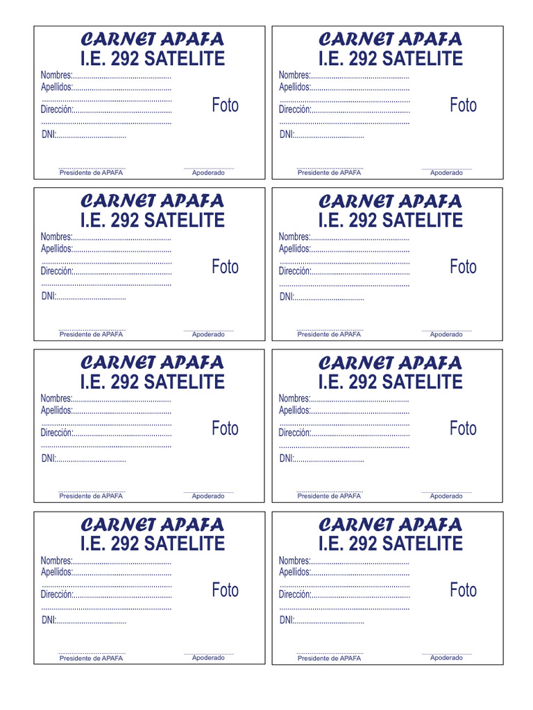 Diseño Carnet Apafa | PDF