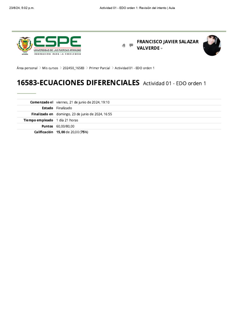 Revisión de EDO: Resultados y Análisis | PDF | Pi | Raíz cuadrada