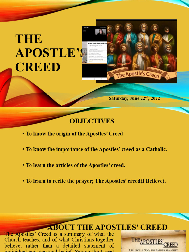 Catechism Class The Apostles Creed | PDF | Creed | Trinity
