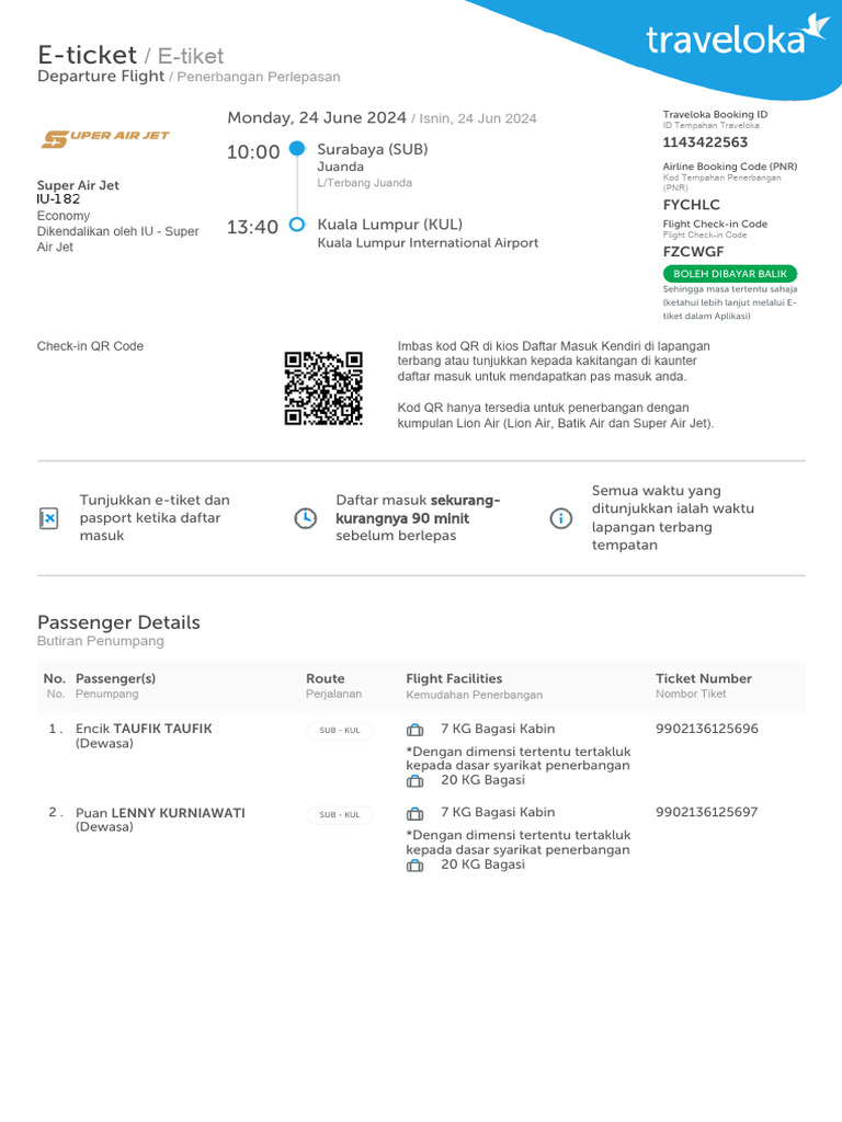 Mahmud Arifin Sub FZCWGF Kul Flight Originating 240614 181322 | PDF
