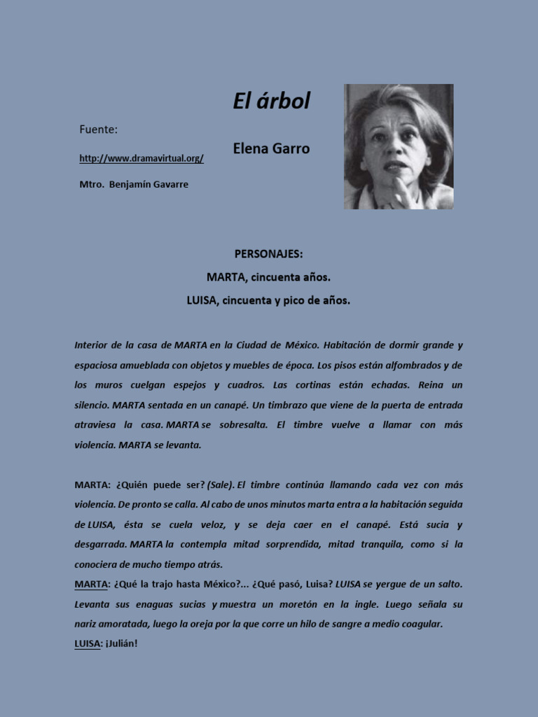 El árbol (drama), Elena Garro | PDF