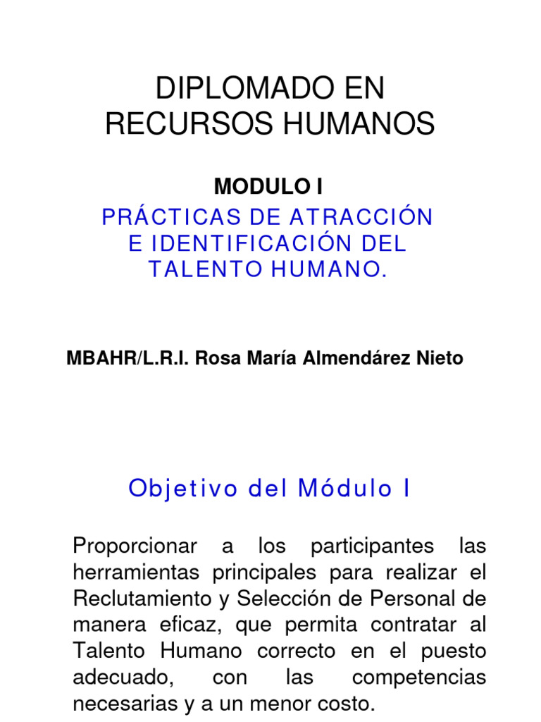 Modulo i Practicas de Atracción e Identificación Del Talento Humano | PDF | Gestión de recursos ...
