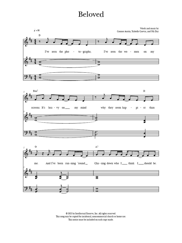 Beloved-Piano Sheet Music | PDF