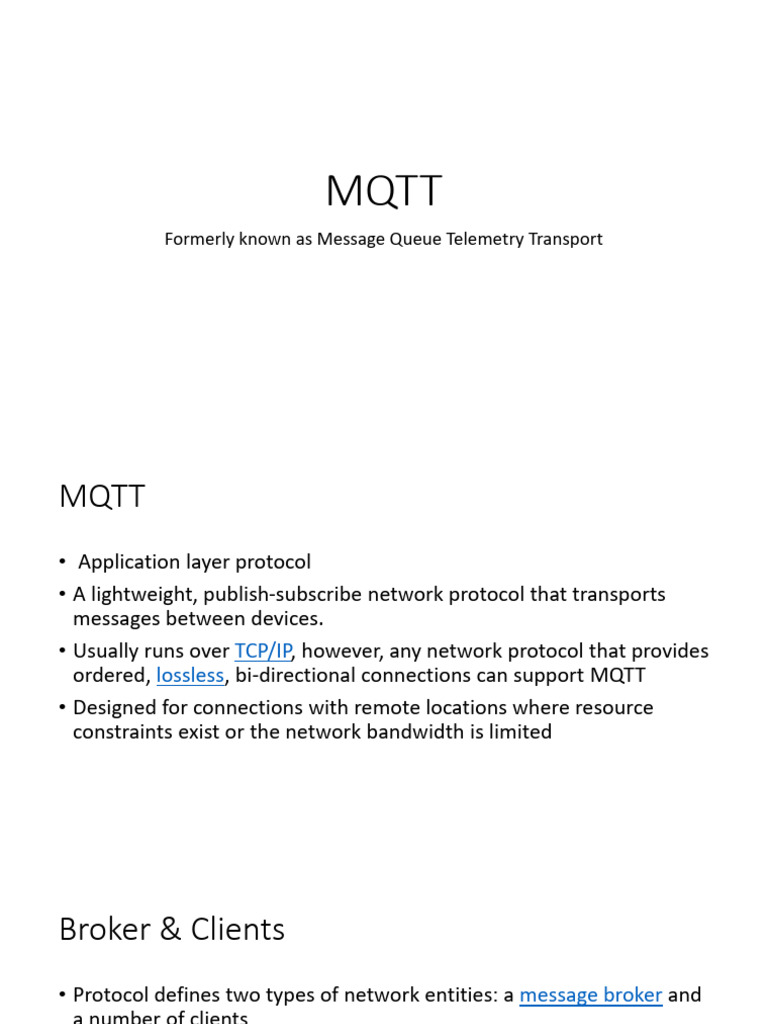 Lec 3 MQTT | PDF | Network Protocols | Information Technology Lec 3 MQTT | PDF | Network Protocols | Information Technology
