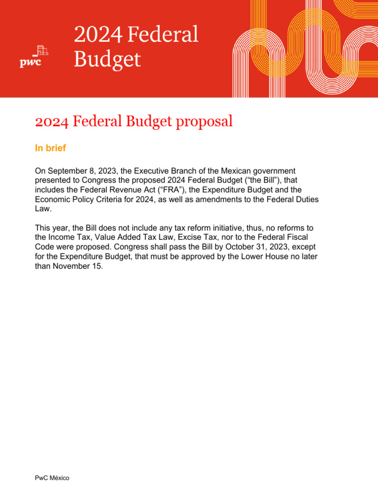 2024 MX Federal Budget | PDF | United States Federal Budget | Taxes