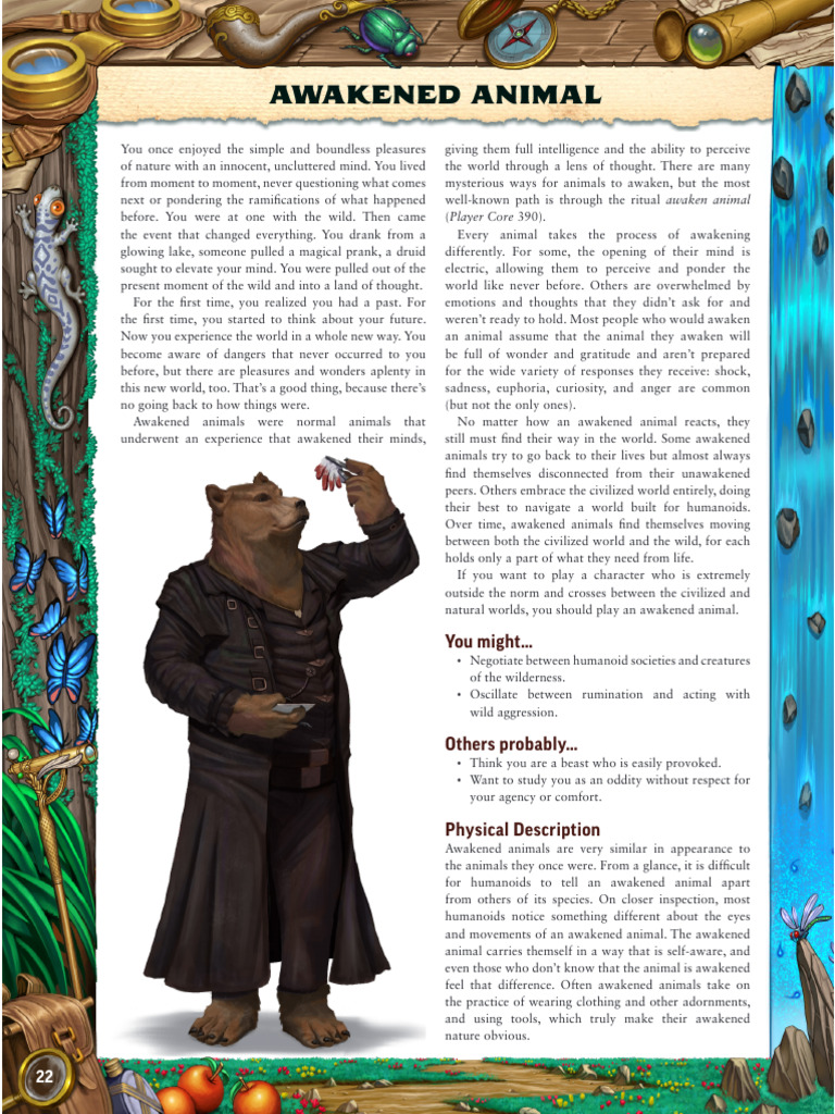 Awakened Animal Ancestry - Howl of The Wild - Pathfinder 2e REMASTER ...