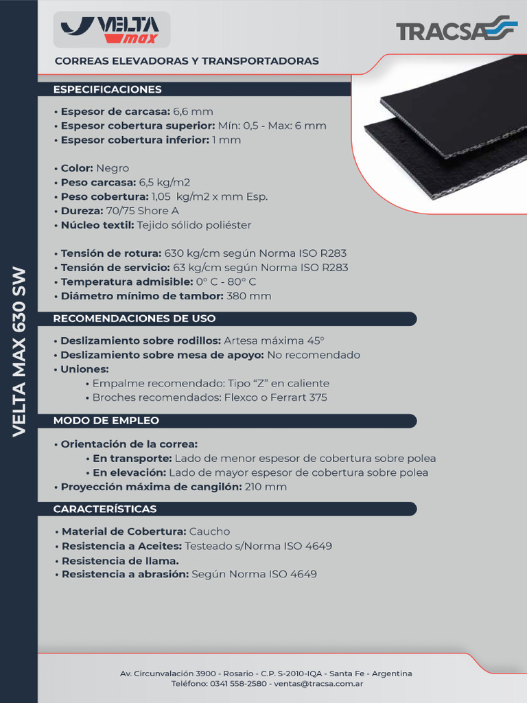 Hoja Técnica VELTA MAX SW 630 | PDF