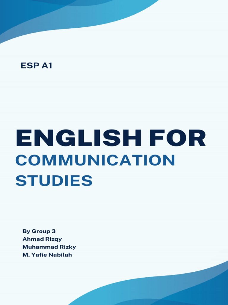Module - Group 3 - Esp A1 - English For Communication Studies | PDF ...