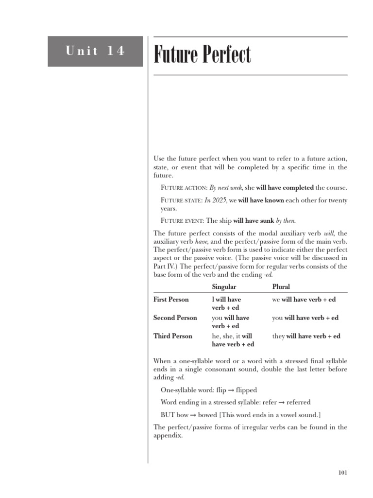 Future Perfect | PDF | Verb | Linguistic Typology