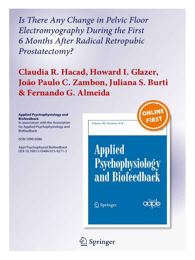 Biofeedback. Claudia Hacad | PDF | Urinary Incontinence | Electromyography