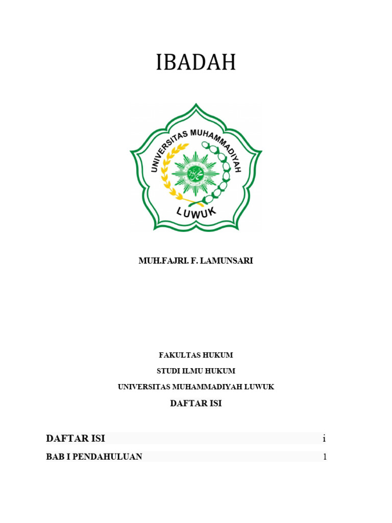 Prinsip dan Jenis Ibadah Islam | PDF