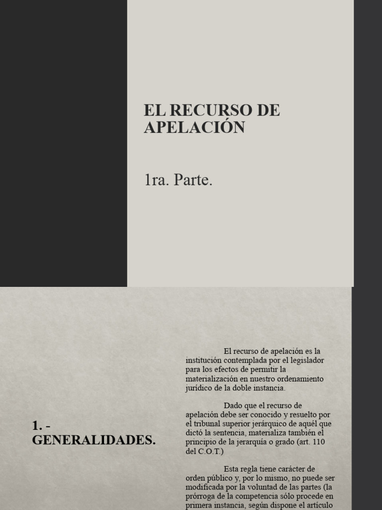 El Recurso de Apelaci N 1ra Parte 2024 | PDF | Apelación | Sentencia (ley)