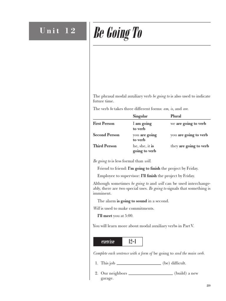 BE GOING TO | PDF | Verb | Question