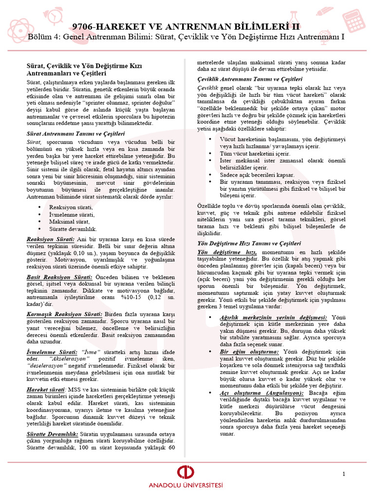 9706-Hareket Ve Antrenman Bilimleri Ii | PDF