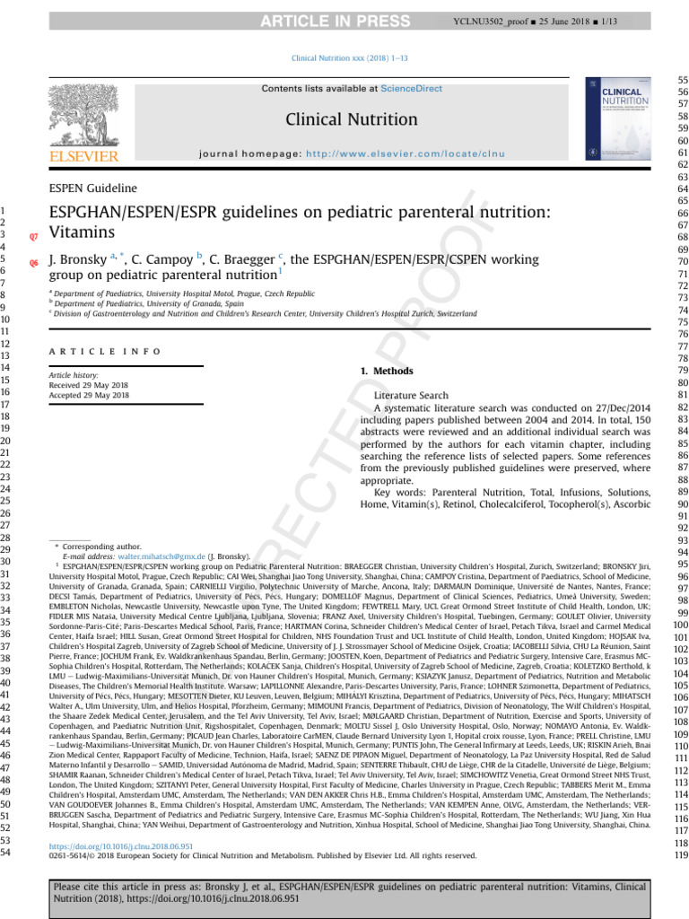 2-Bronsky, Jiri, Et Al. ESPGHAN-ESPEN-ESPR Vitamins | Download Free PDF ...