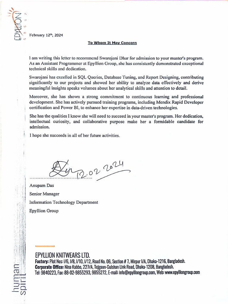 Job Recommendation Letter | PDF