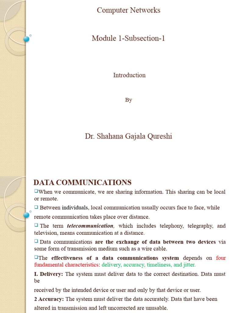 CN Module 1 Subsection 1-3 | PDF | Osi Model | Network Topology