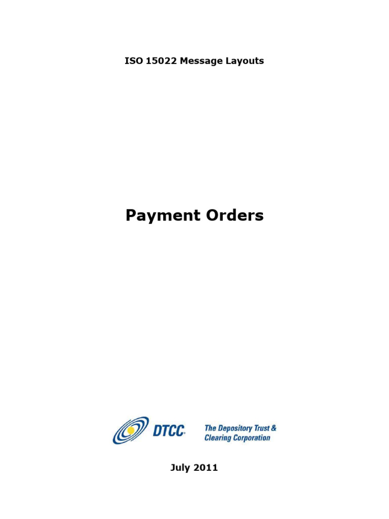 ISO 15022 Payment Order Message Layouts | PDF | Payments | Economies