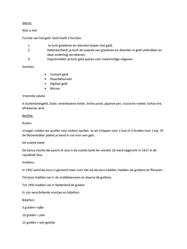 Spreek Beurt Briefje Sterre en Benthe | PDF