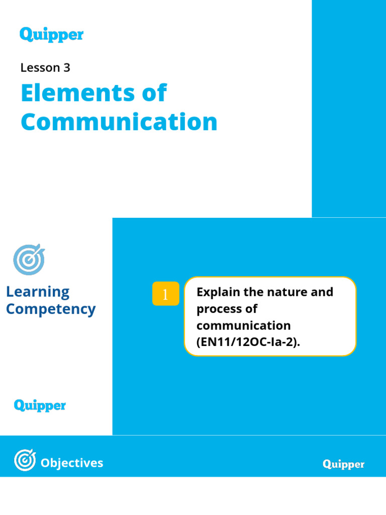 Oral-Communication_Unit-1_Lesson-3_Elements-of-Communication | PDF ...