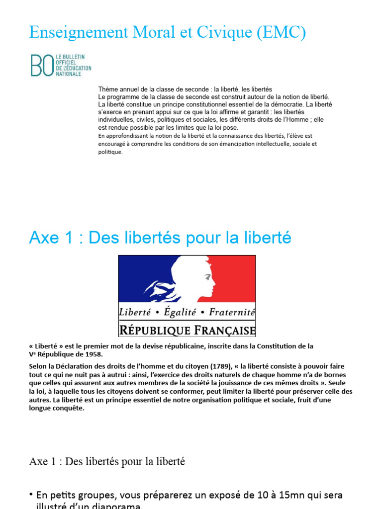 Enseignement Moral Et Civique (EMC) 3 | PDF | Droits fondamentaux ...