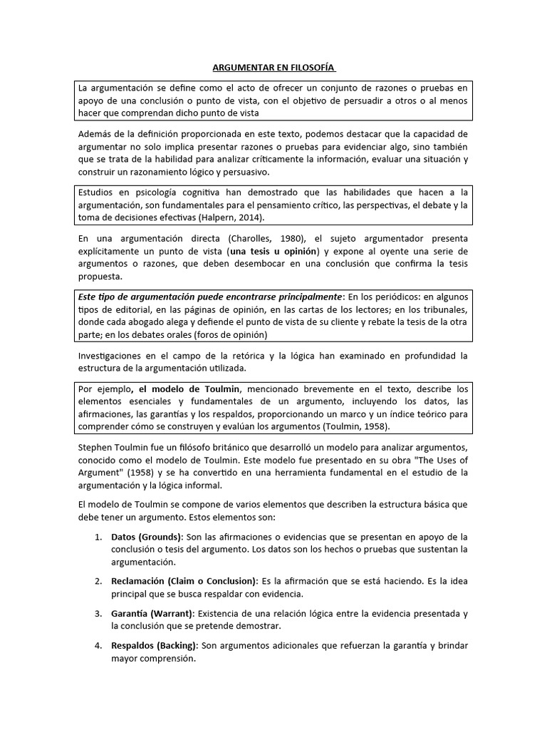 Fundamentos de la Argumentación Filosófica | PDF | Razonamiento ...