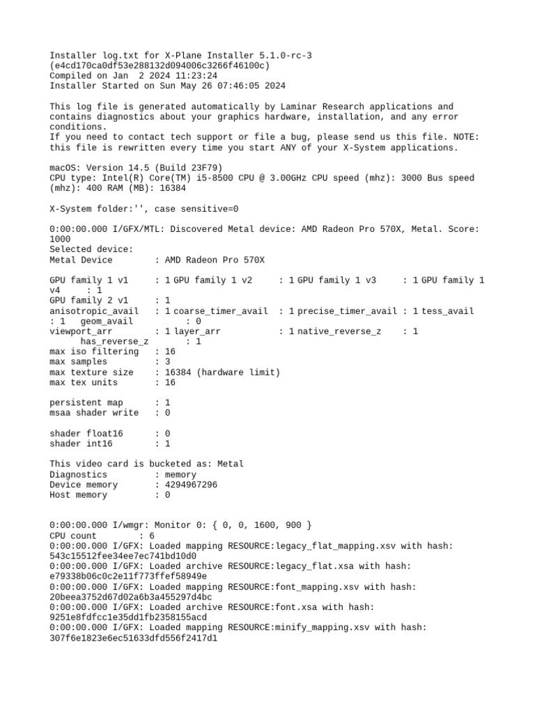X-Plane Installer Log | PDF | Graphics Processing Unit | Computing