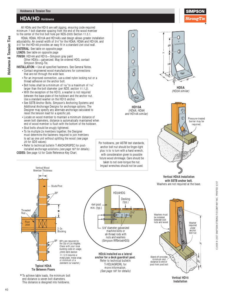 Old Simpson Holdowns | PDF | Screw | Nut (Hardware)