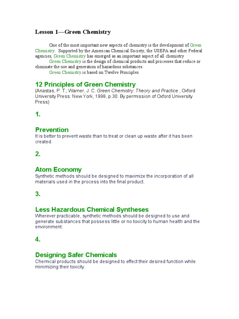 Green Chemistry 06 | PDF