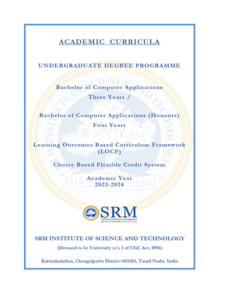 Bca Curriculum Syllabus 2023 Regulations | PDF | Computer Programming ...
