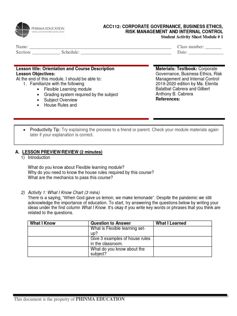 Acc 112 Sas1 | PDF | Internal Control | Governance