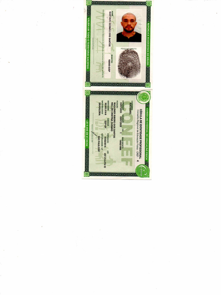 Carteira Profissional - CREF | PDF