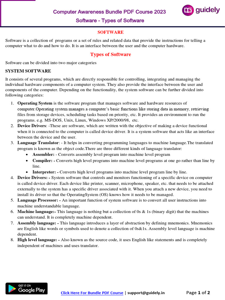 Software - Types of Software | PDF | Computer Program | Programming