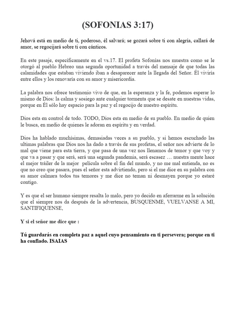 Sofonias 3 | PDF | Dios | Cristo (título)
