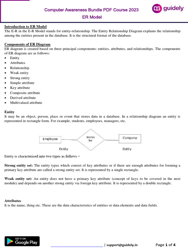 ER Model | PDF | Computer Programming | Data Model