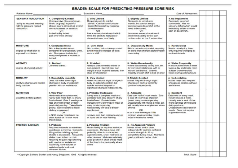Braden Scale | PDF