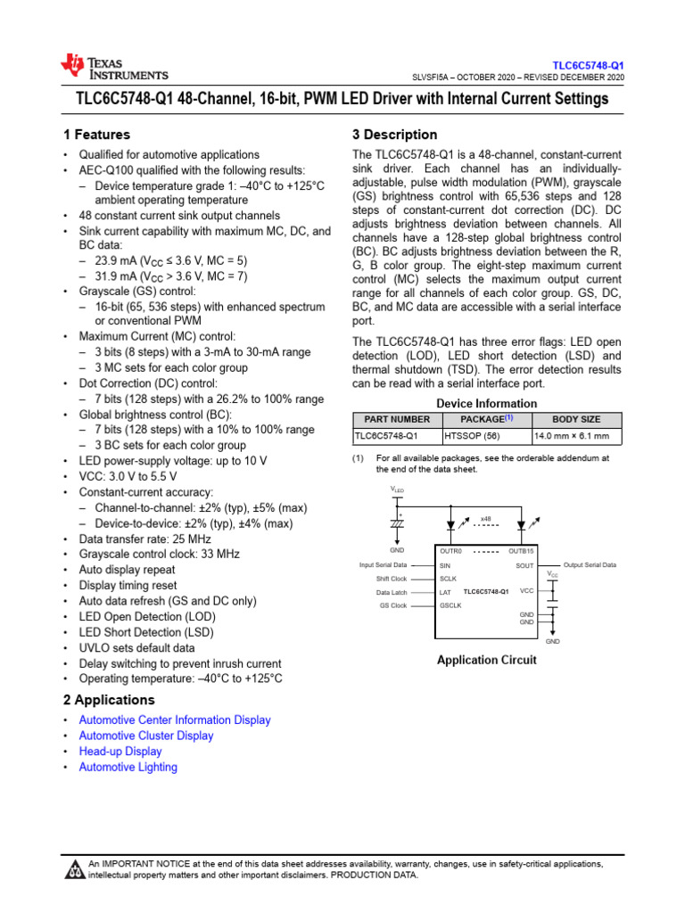 tlc6c5748 q1 | PDF | Electrostatic Discharge | Electrical Engineering