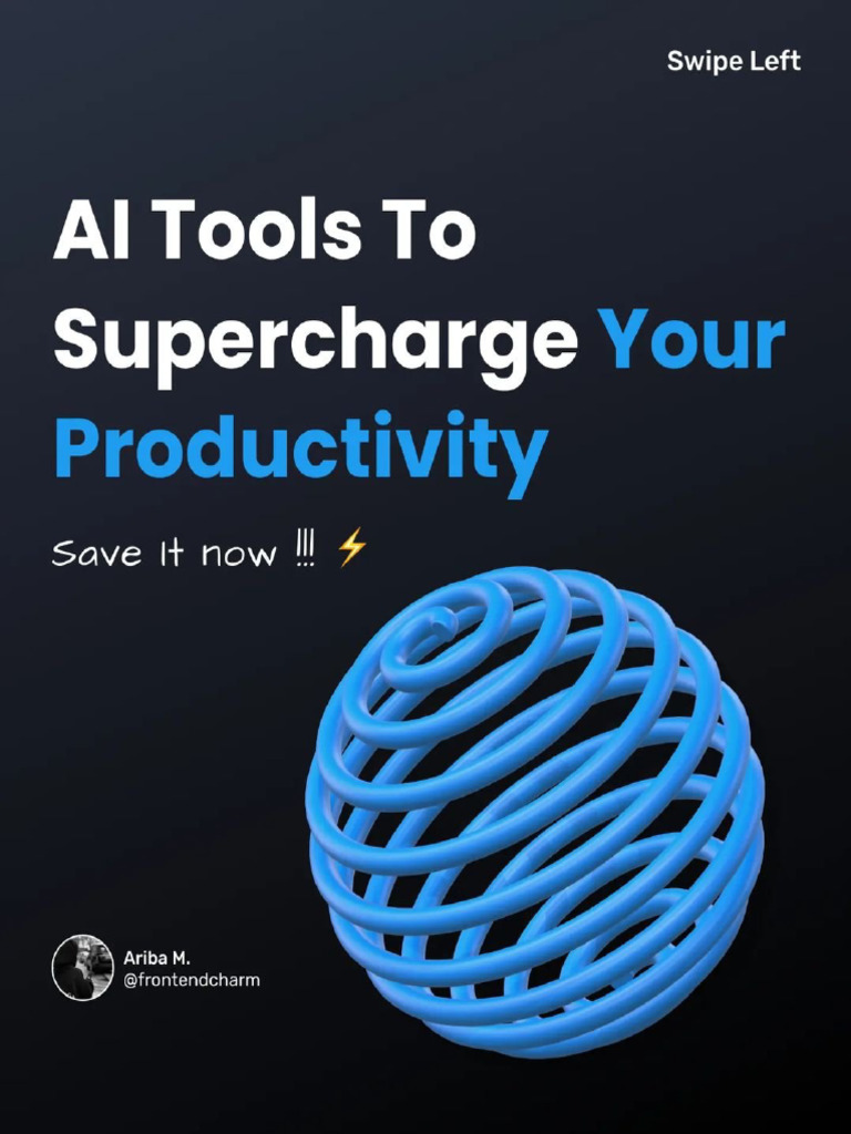 Ai Tools To Supercharge Your Productivity Pdf