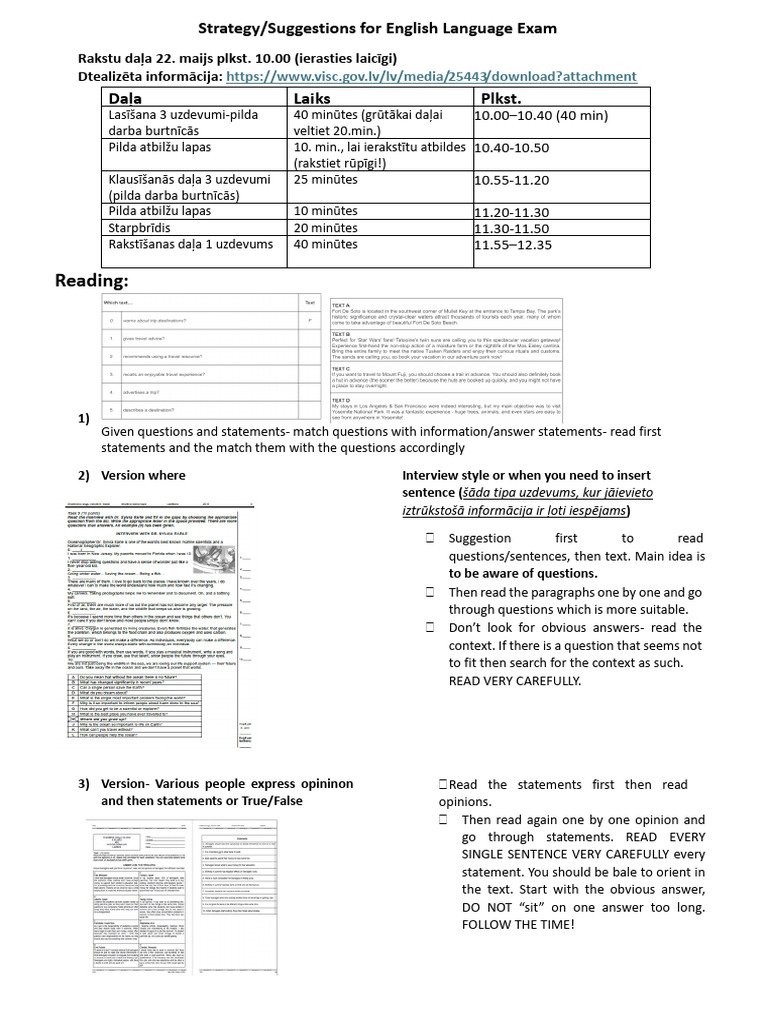English Exam Sugegstions Reading Listen. Writing 2024 | PDF | Human Communication | Syntax