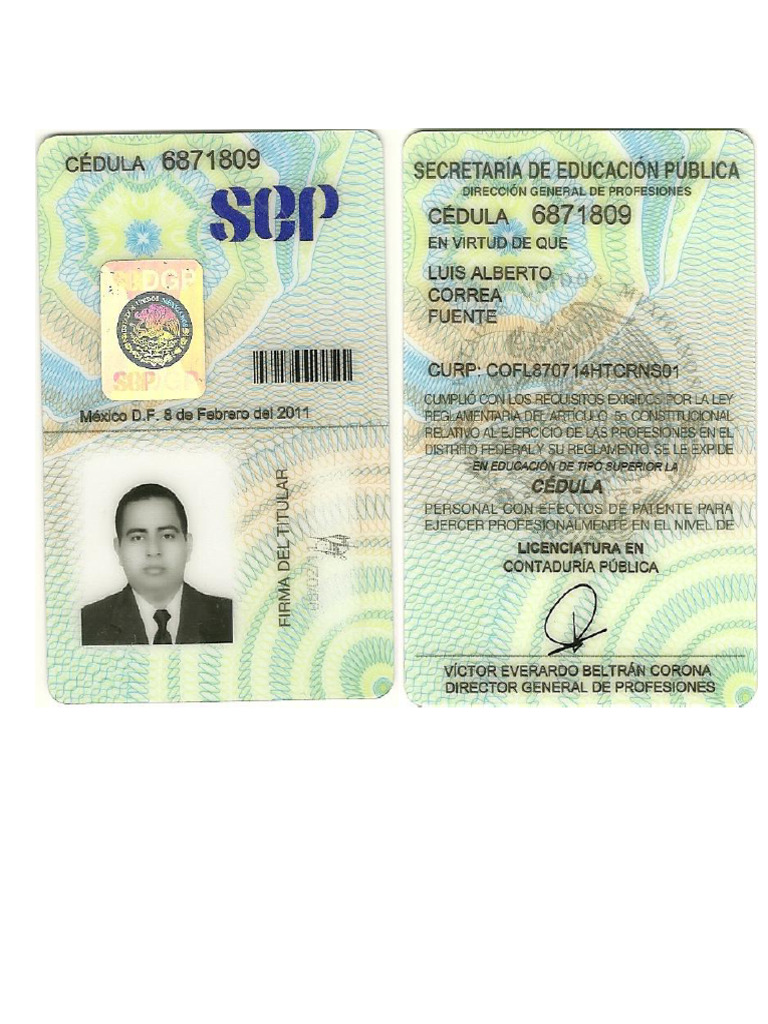 Cedula Contador | PDF