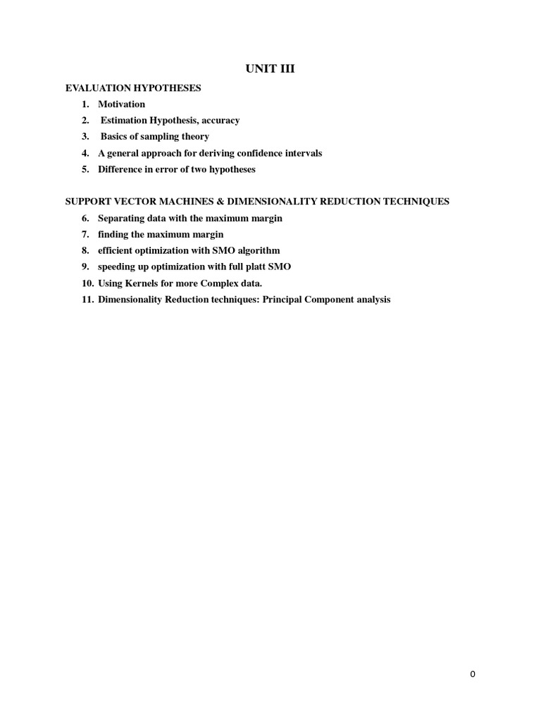 Unit Iii ML | PDF | Support Vector Machine | Statistical Theory